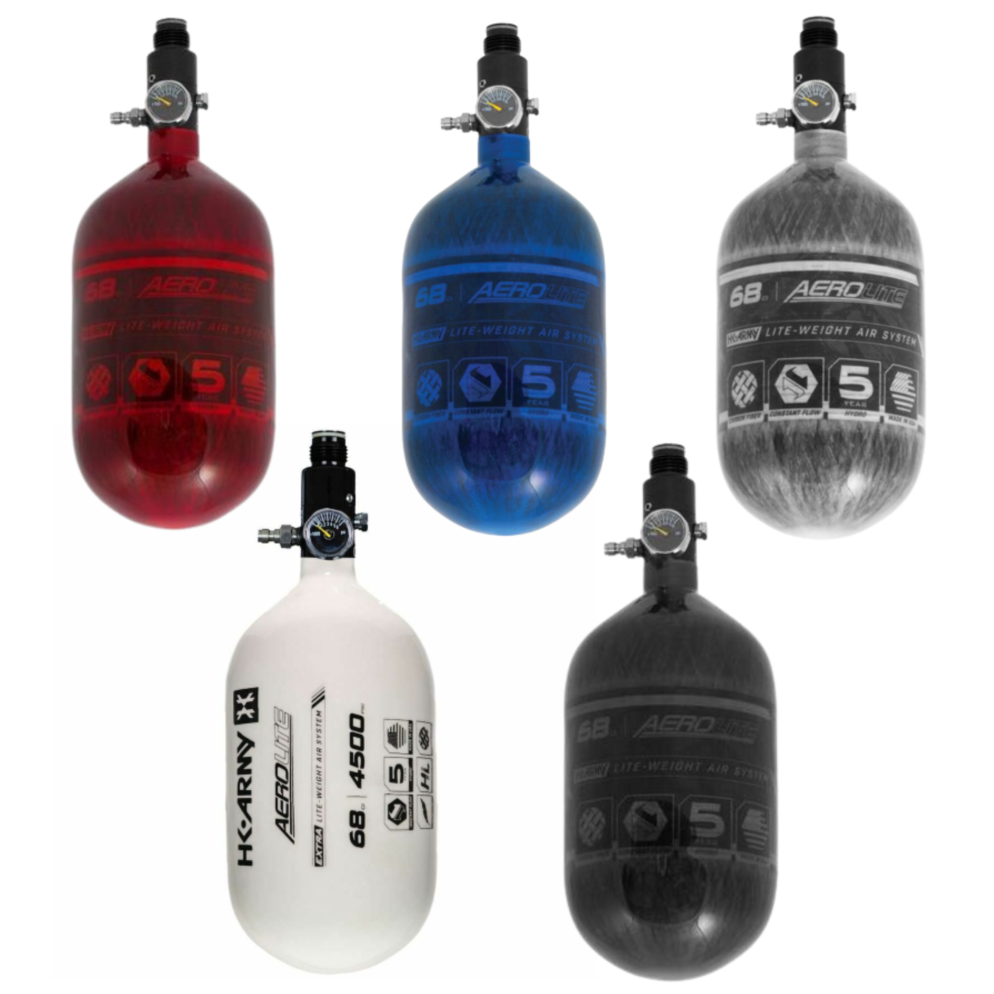 HK Army Aerolite Air Tank Carbon Fiber w/ Standard Regulator (68ci ...