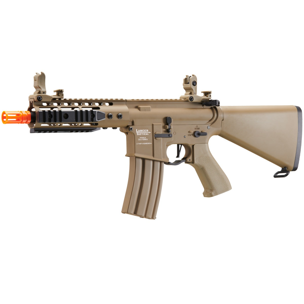 Lancer Tactical Proline 7" KeyMod Airsoft AEG Rifle w/ Stubby Stock ...