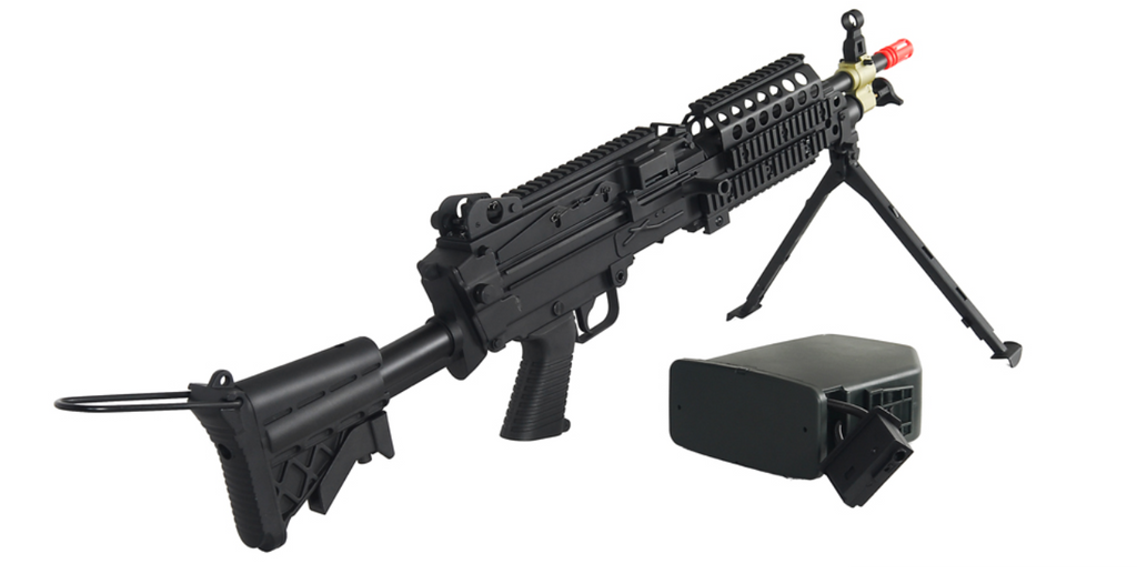 Atlas Custom Works Full Metal MK46 SAW Airsoft Machine Gun AEG | SS ...