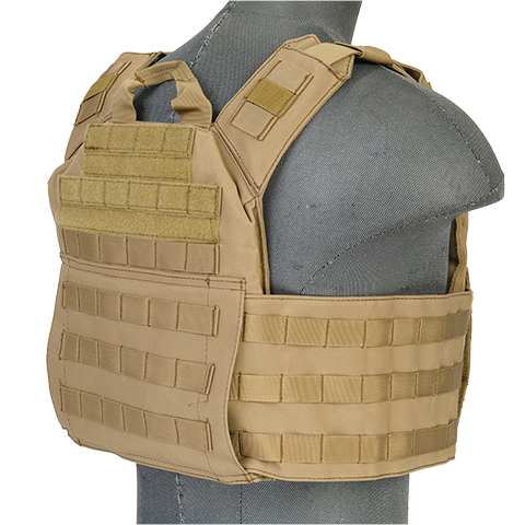 Lancer Tactical Speed Attack Plate Carrier (Tan) | SS Airsoft | Atlanta GA