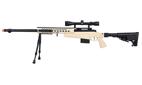 WellFire Bolt Action Sniper Rifle w/ Scope & Bipod (TAN) | Sniper ...