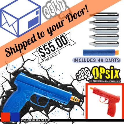 Rekt Opsix CO2 NERF Pistol Bundle | Gas Gun | SS Airsoft | Atlanta GA