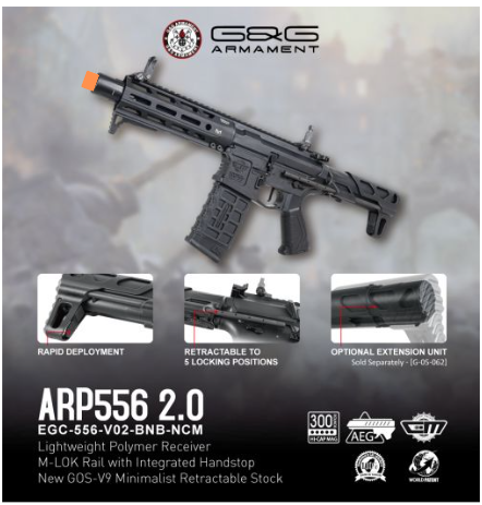 G&G Airsoft ARP 556 2.0 Airsoft AEG 6mm Blk | AEG | SS Airsoft | Atlanta GA