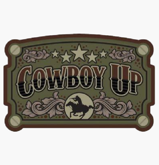 COWBOY UP PVC MORALE PATCH Bronze | Patches | SS Airsoft | Atlanta GA