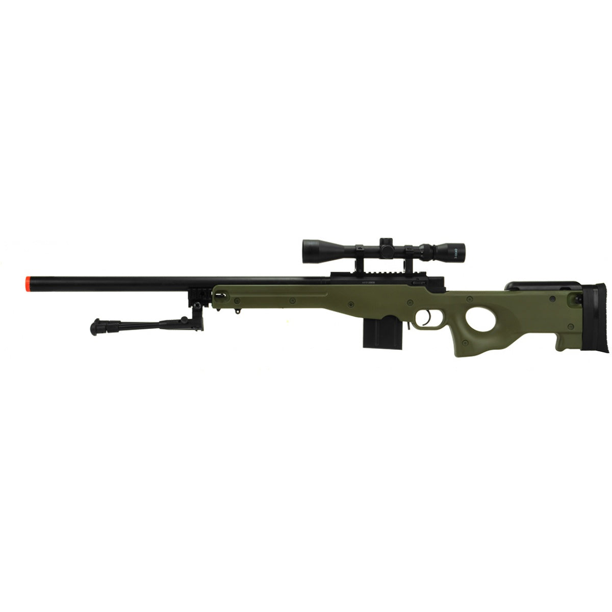 WELLFIRE AIRSOFT L96 AWP BOLT ACTION RIFLE W/ BIPOD AND SCOPE - Black ...