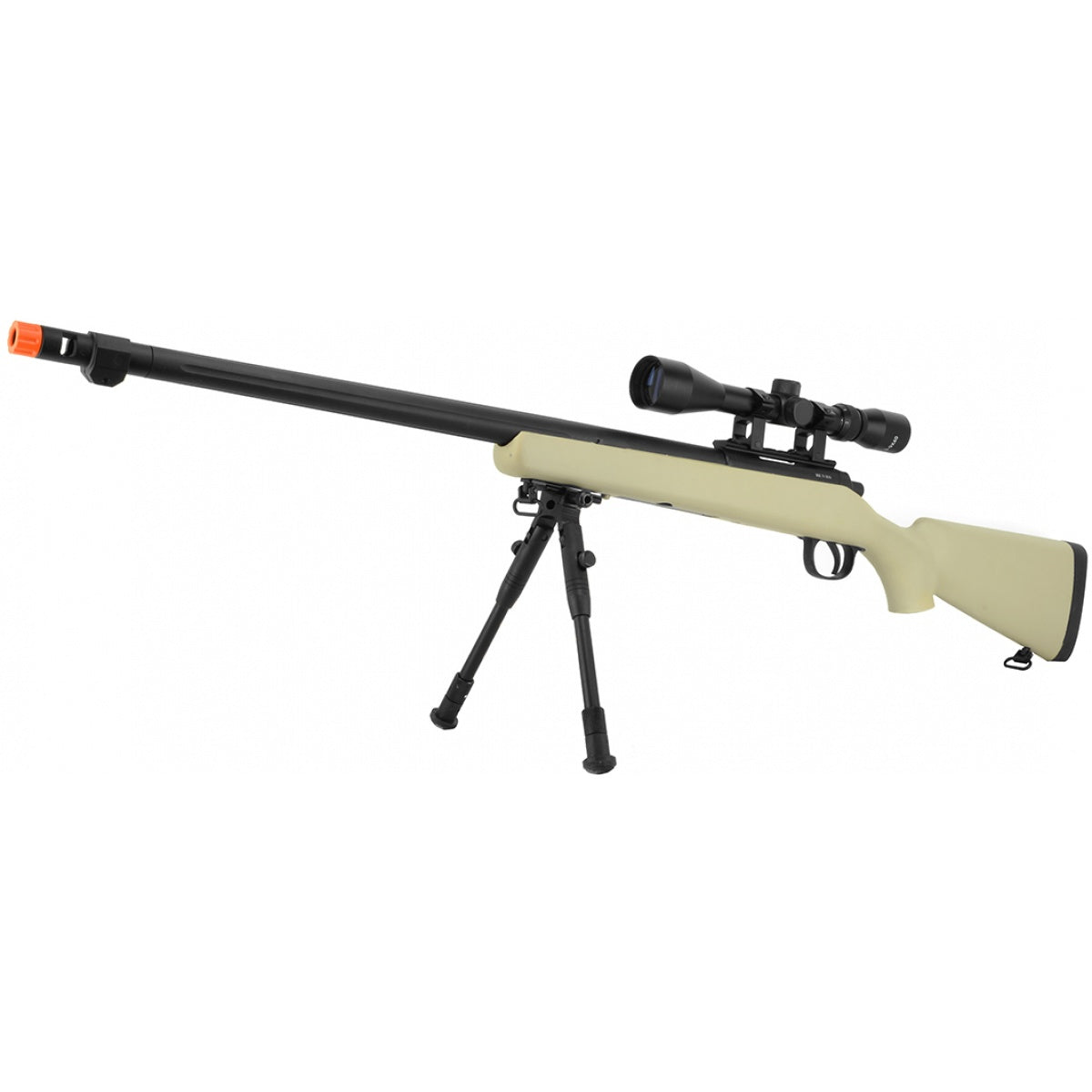 WELL VSR-10 BOLT ACTION AIRSOFT SNIPER RIFLE W/ SCOPE AND BIPOD (TAN ...